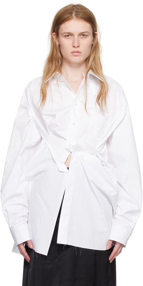 Maison Margiela White Gathered Shirt Maison Margiela