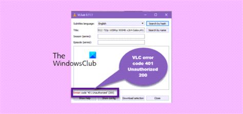 VLC Error Code 401 Unauthorized 200 Fix