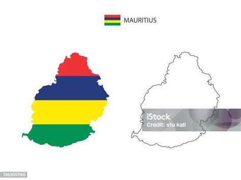 모리셔스 지도 도시 벡터는 윤곽 단순 스타일로 나뉩니다 2 버전 검은 얇은 라인 버전과 국가 플래그 버전의 색상이 있습니다 두 맵 모두 흰색 배경에 있었습니다 개념에 대한