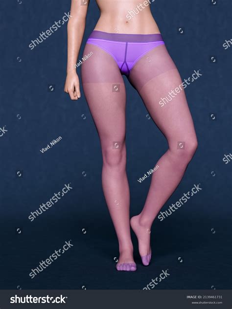 3d Beautiful Female Legs Pink Pantyhose ภาพประกอบสต็อก 2139461731
