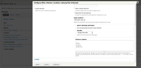 search api location views