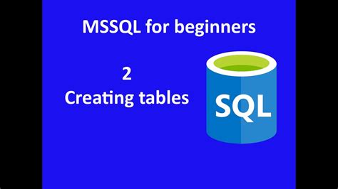 mssql creating tables youtube
