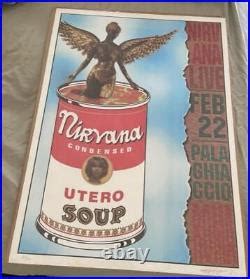 Nirvana Original Concert Poster Lithograph 1994 Italia Roma Signed Ltd