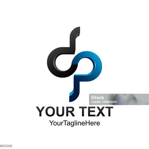 초기 편지 Dp 로고 템플릿 컬러 비즈니스 및 회사 정체성에 대 한 파란색 회색 디자인 0명에 대한 스톡 벡터 아트 및 기타