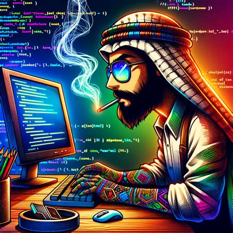 Colorful Computer Programmer Creative Coding Fun Ai Art Generator