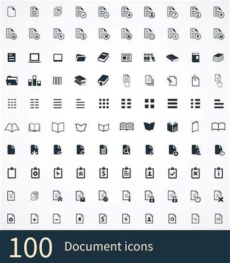 Premium Vector Document 100 Icons Universal Set