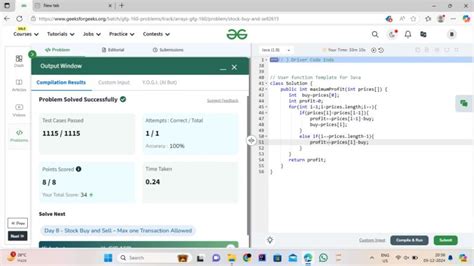 P Bharath Kumar On Linkedin Gfg160 Geekstreak2024 Codingchallenge Dsa Java Stockbuyandsell