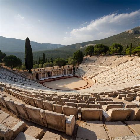 The Ancient Theater Of Epidaurus Impressive Acoustic Architecture In A Natural Setting Stock