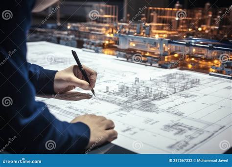 Blueprint Evolution Designers And Architects Shape Project At Office Desk Sketching