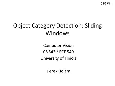 PPT Object Category Detection Sliding Windows PowerPoint