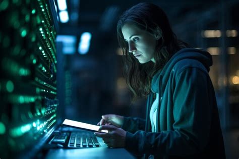 Premium Photo Data Center Engineer Usaing Keyboard On A Supercomputer