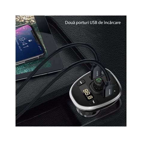Incarcator Auto Cu Modulator Fm Display Led 2xusb 3a Microsd