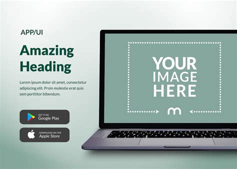 Web App Laptop Screen Promo Psd Mockup Template Mediamodifier
