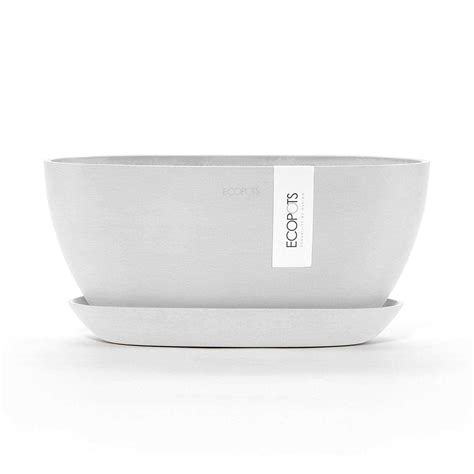 Ecopots Sofia Indooroutdoor Modern Plastic Oval Flower Pot Planter With Water Reservoir Home
