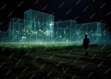 Premium Ai Image A Conceptual Art Installation Using Projection Mapping To Transform A Barren