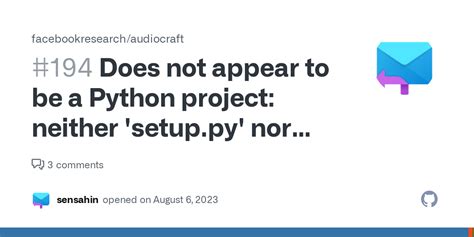 Does Not Appear To Be A Python Project Neither Setup Py Nor