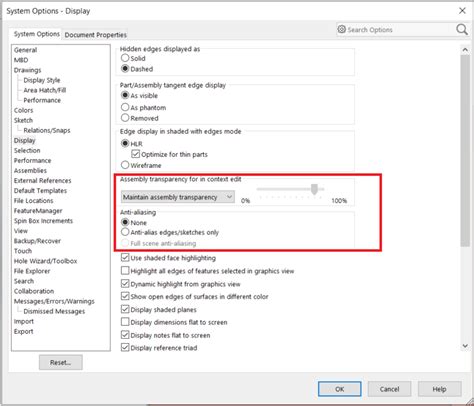 Eleven System Options To Optimize SOLIDWORKS Performance