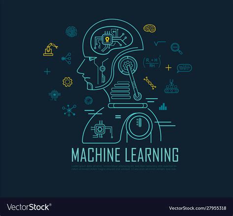 Machine Learning Banner Artificial Intelligence Vector Image
