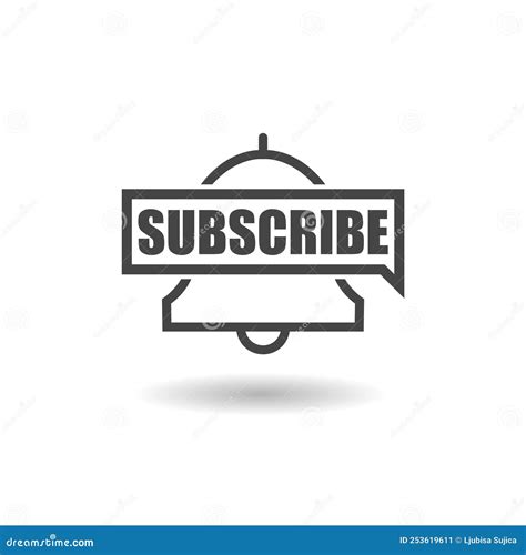 Subscribe Speech Button Icon With Shadow Stock Vector Illustration Of Flat Logo 253619611