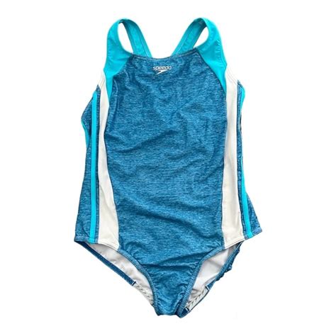 Speedo Swim Speedo Girls Infinity Splice Blue Sapphire Racerback