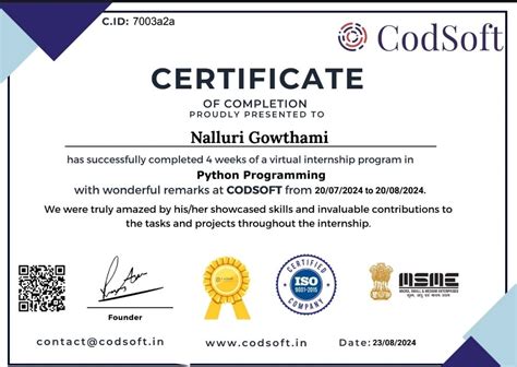 Gowthami Nalluri On Linkedin Github Internship Python Codsoft Skill