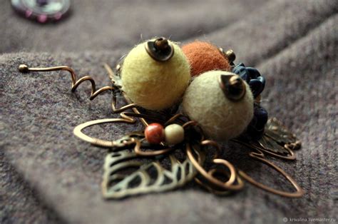 Броши ручной работы Брошь Осенний букет Украшения от КривАлины Интернет магазин Ярмарка