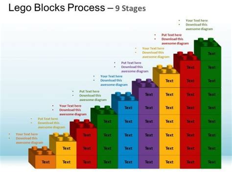 PowerPoint Template Diagram Lego Blocks Ppt Slide Designs