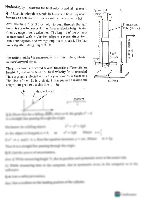 Solution A Levels Physics Unit 3 Experiments Core Practical 1 Studypool
