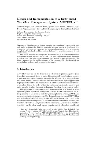 pdf design and implementation of a distributed workflow management