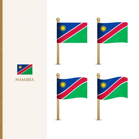 Premium Vector Waving Namibia Flags 3d Vector Illustration Flag Of