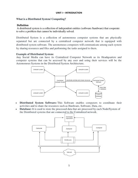 unit 1 introduction dc unit i introduction what is a distributed system computing