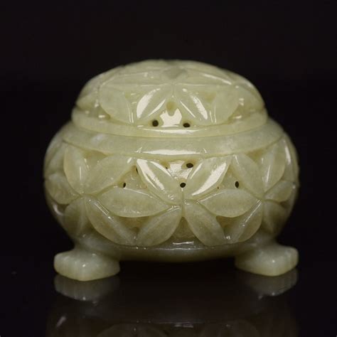 E6495 Openwork Chinese Hetian Jade Carved Incense Burner Etsy