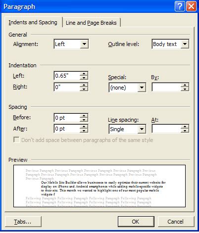 Paragraph Formatting