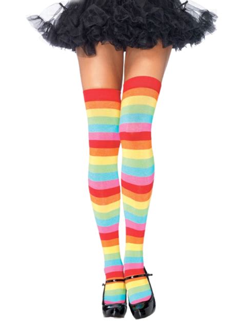 Rainbow Thigh High Stockings Creative Costumes