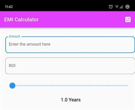 a simple and minimal emi calculator designed using flutter and dart