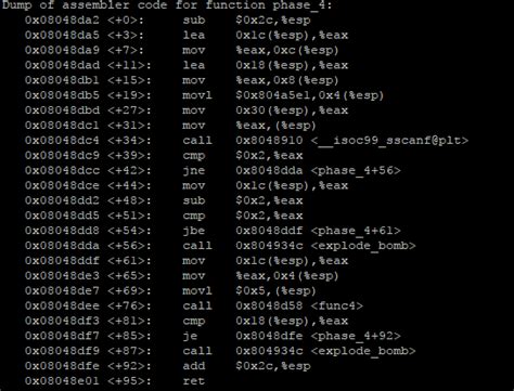 This Is The Fourth Phase Of My Binary Bomb Lab Need