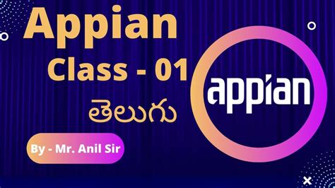 Appian Class 1 By Mr Anil Sir Batch 1 In Telugu 25th Jul 2022 Contact 9059868766 Vlr Training