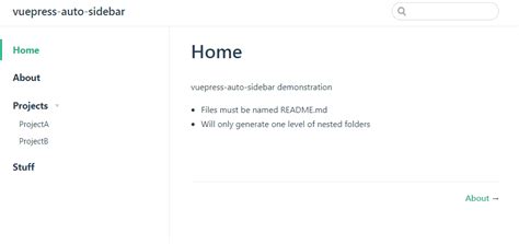 Github Nikalshvuepress Auto Sidebar Automatically Generate The Sidebar For Vuepress