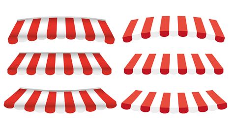 상점 카페 길거리 레스토랑에 대 한 줄무늬 빨간색과 흰색 양산 0명에 대한 스톡 벡터 아트 및 기타 이미지 0명 가리기 가리비 Istock