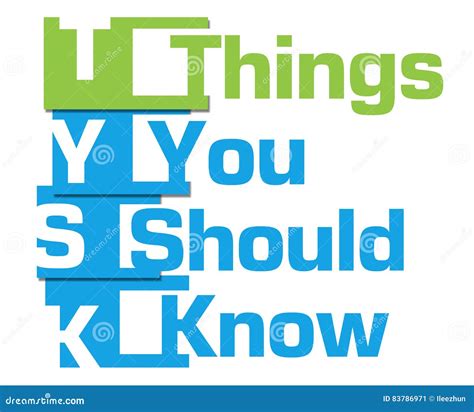 Things You Should Know Green Blue Stripes Stock Illustration