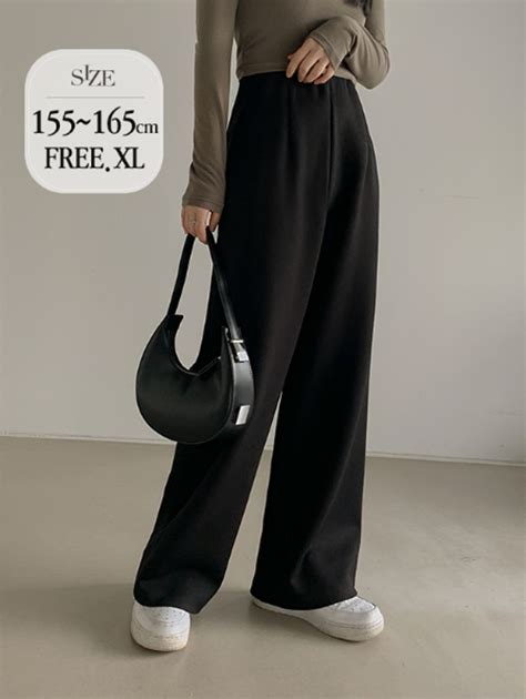롱롱 모찌 히든밴딩 팬츠 와이드슬랙스군살보정스판6기장별