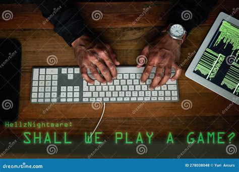 Keyboard Hacking And Man Hands In Gaming Virus Software Danger And