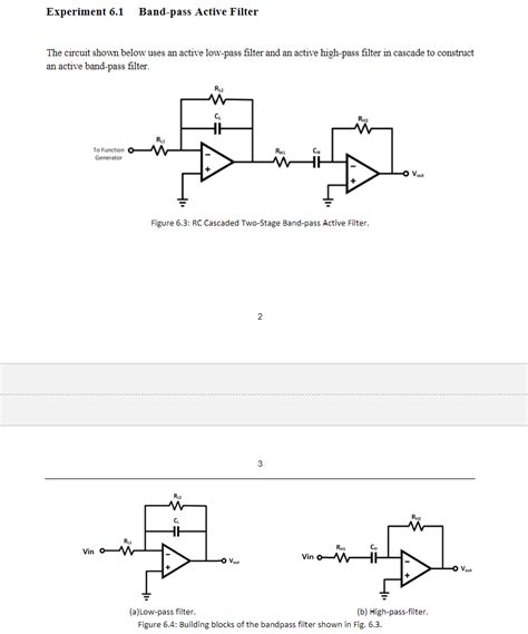Solved Experiment Band Pass Active Filter The Circuit Chegg