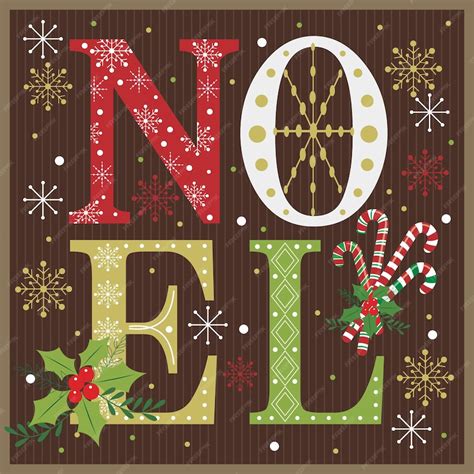 Premium Vector Christmas Card Design With Noel And Candy Cane