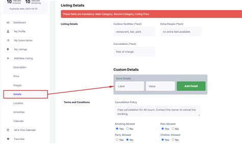 Add Edit And Delete Listings Custom Fields Wp Rentals Help