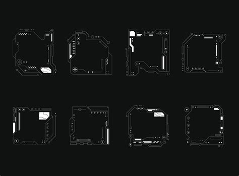 Futuristic Interface Ui Elements Futuristic Hud Elements Hud Interface Set Illustration