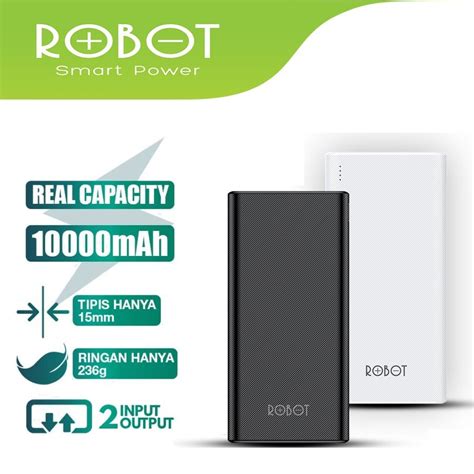 Jual Power Bank Pb Robot Rt170 10000mah Dual Input And Output Anti Slip Shopee Indonesia