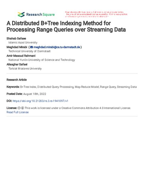 Pdf A Distributed Btree Indexing Method For Processing Range Queries