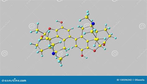 Hydromorphone Molecular Structure 3d Flat Model Morphinan Opioid Structural Chemical Formula