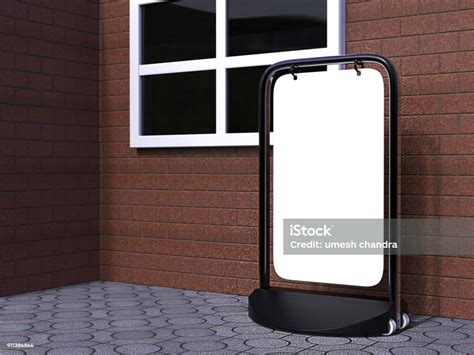 스윙 포장을 모의 하 고 브랜딩 프레 젠 테이 션 예산 포장 기호에 대 한 양면된 빈 화이트 보드를 두 번 술집과 상점에 이상적입니다 3d 렌더링 그림입니다 0명에 대한